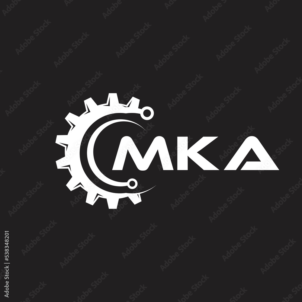 MKA letter technology logo design on black background. MKA creative initials letter IT logo ...