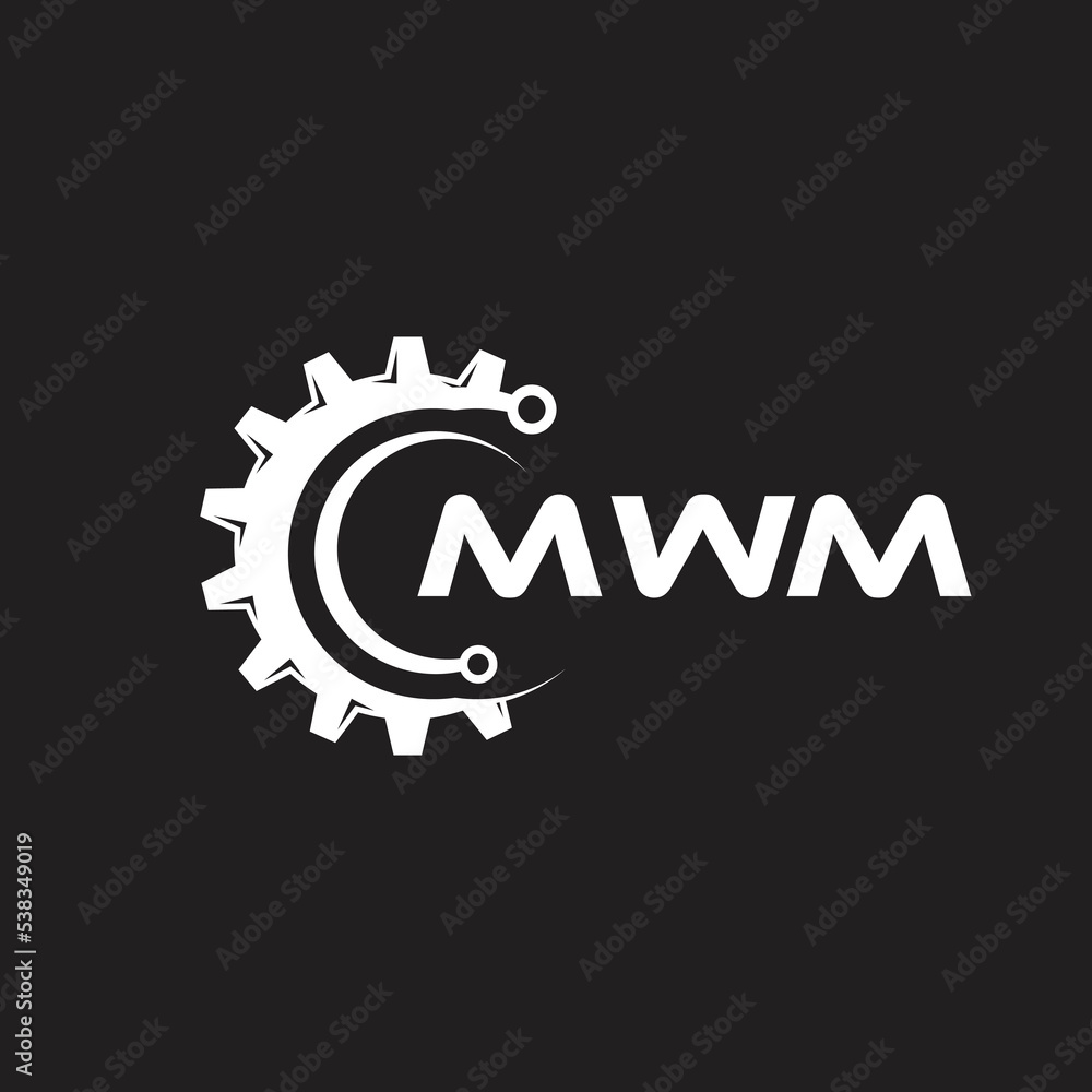 MWM letter technology logo design on black background. MWM creative ...