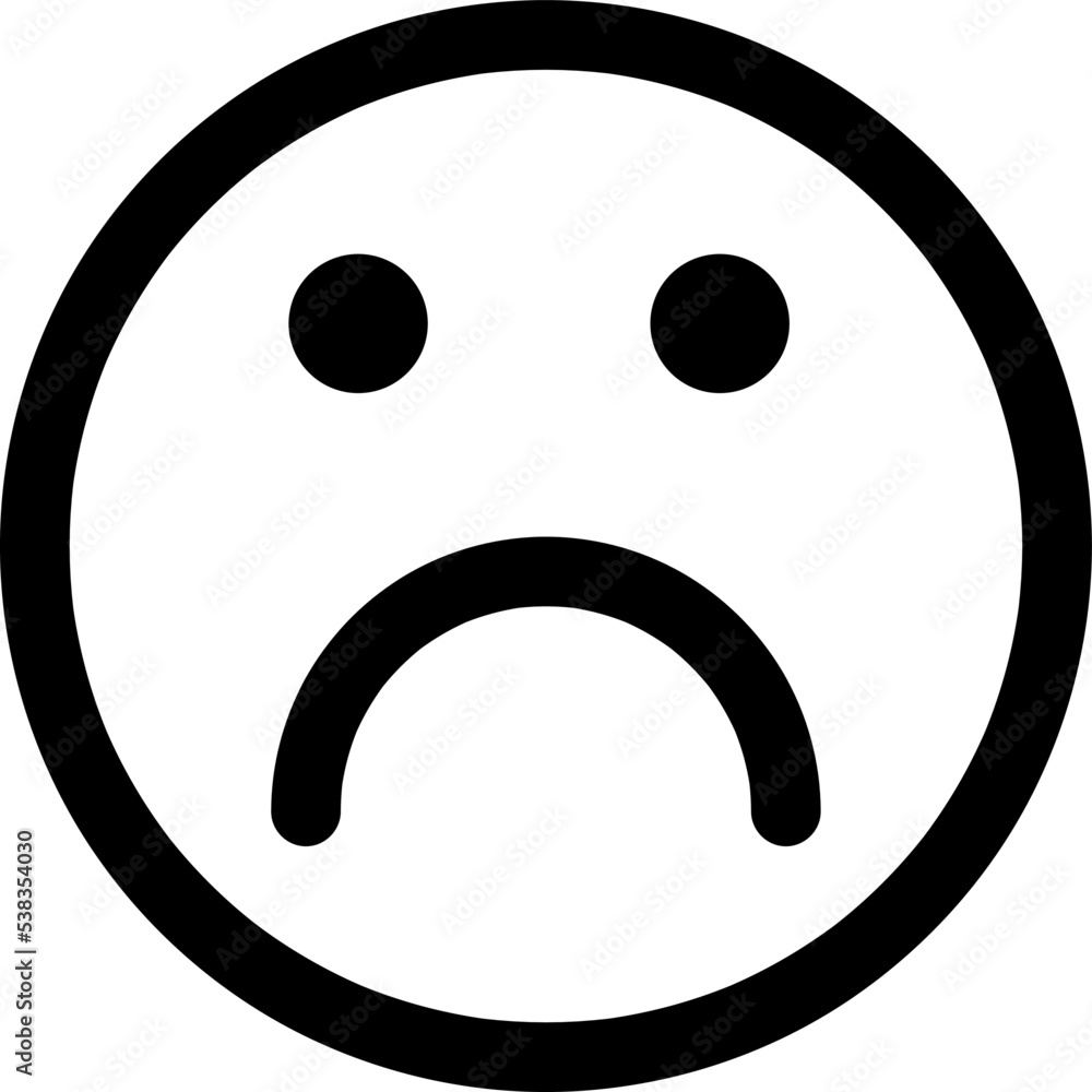 Sad icon in trendy flat style isolated on background. Sad icon page ...