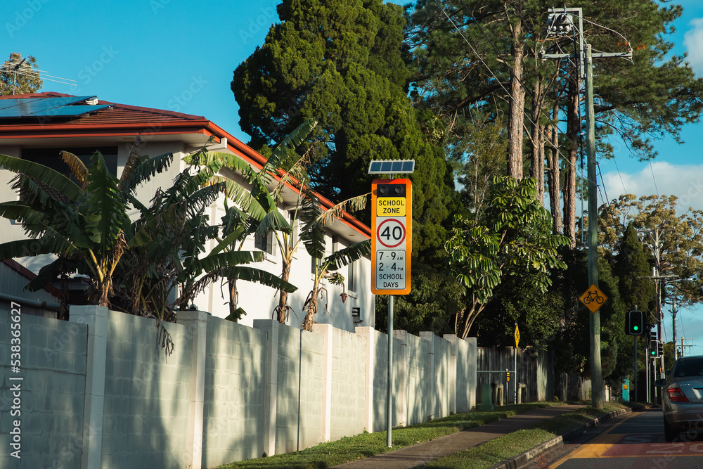 school zone sign Stock Photo | Adobe Stock
