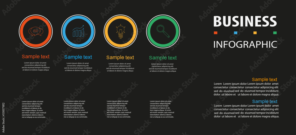 Infographic template with 4 options, workflow, process chart. Can be ...