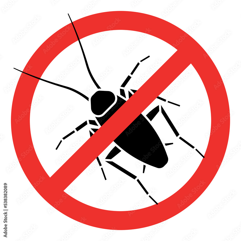 No cockroach sign. Cockroach in red crosshair mark. Vector Stock Vector ...