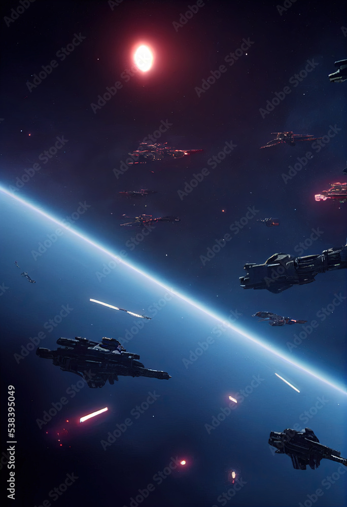 Alien Planet sci-fi outer space vertical wallpaper 3D Illustration with ...