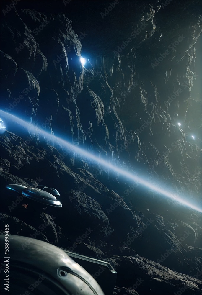 Alien Planet sci-fi outer space vertical wallpaper 3D Illustration with ...