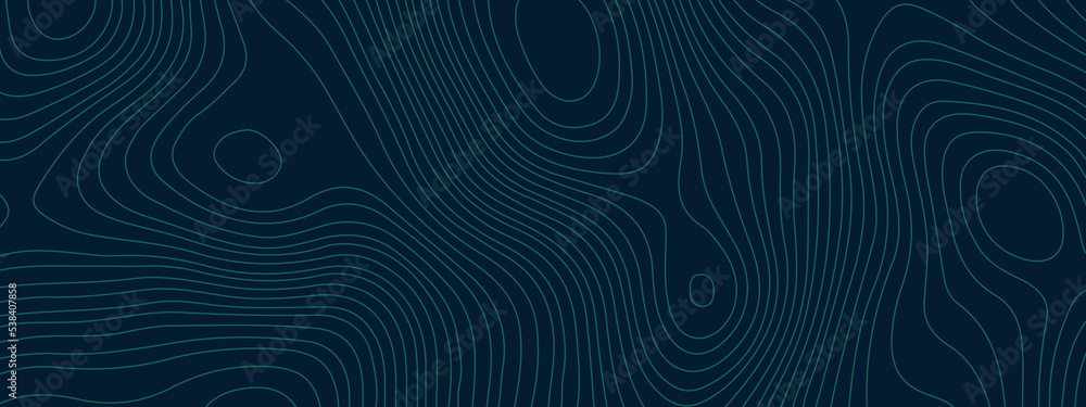 The stylize navy blue wavy abstract topographic map contour, lines ...