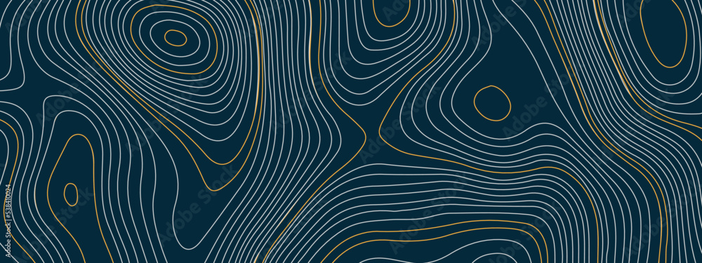 The stylized multicolored wavy abstract topographic map contour, lines ...