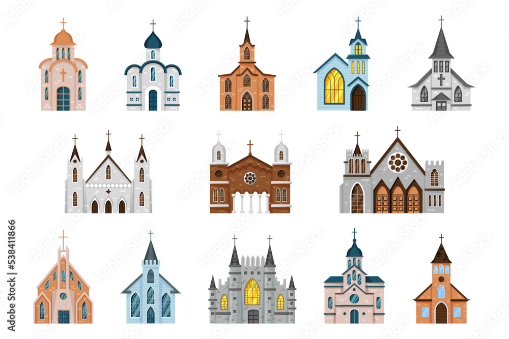 Church buildings. Abbey chapel. Bell tower. Religious architecture ...