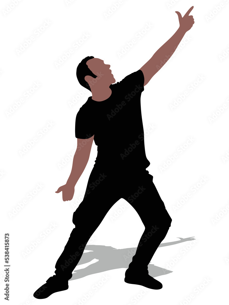 Man dancing silhouette Stock Vector | Adobe Stock