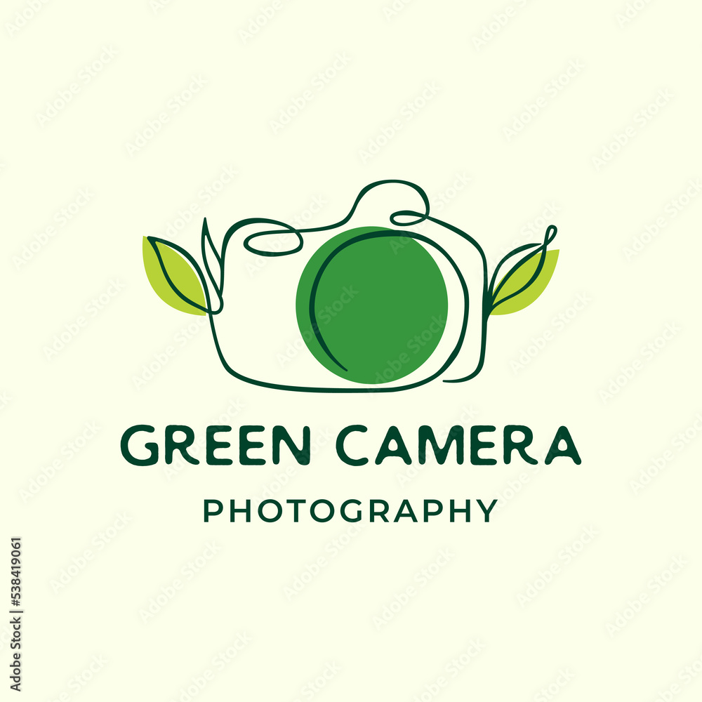 Camera with leaf combine, nature photography logo design inspiration ...