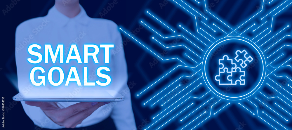 Conceptual display Smart Goals. Internet Concept mnemonic used as a ...