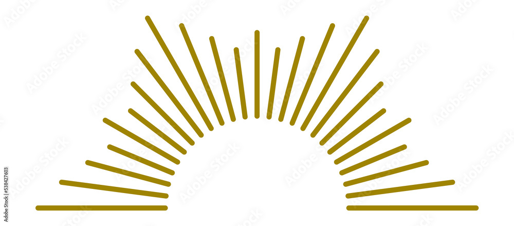 Rising sun. Golden vintage emblem. Sunburst icon Stock Illustration ...