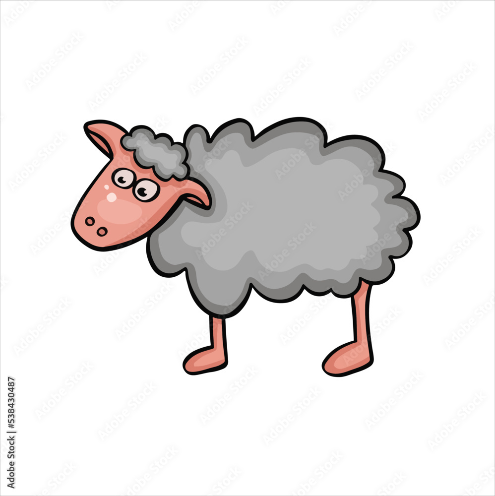 cartoon colored sheep, ram vector Stock Vector | Adobe Stock