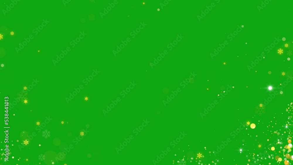 Christmas Golden magic particles transition on green screen. Christmas ...