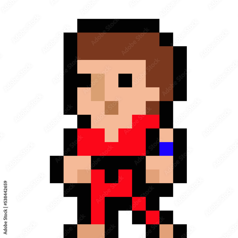 Pixel art warrior character illustration, png transparent background ...