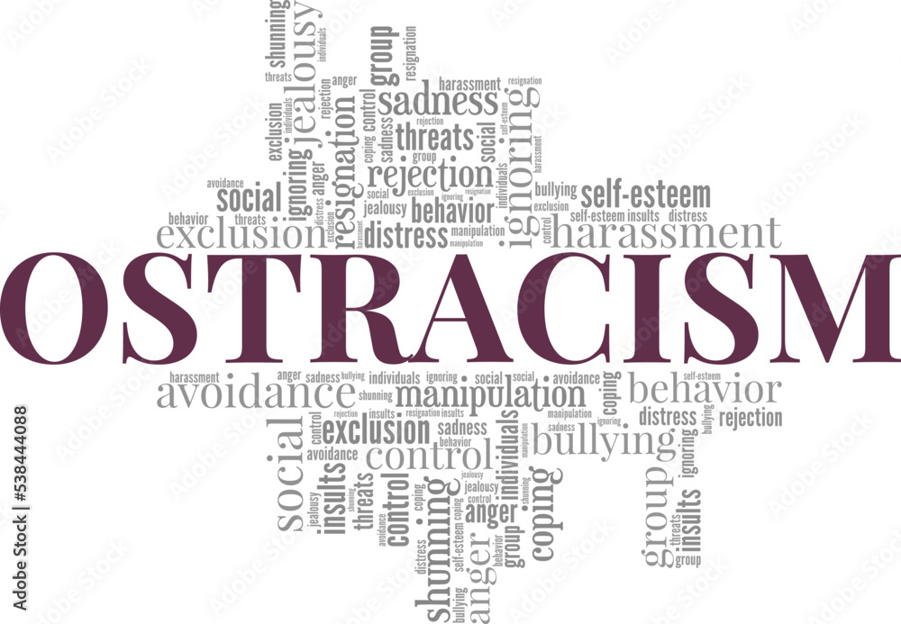 Ostracism word cloud conceptual design isolated on white background ...