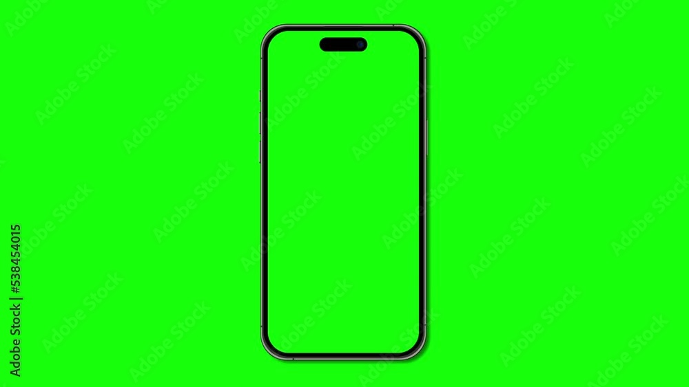 Mobile phone animated mockup with green screen. Isolated on green ...