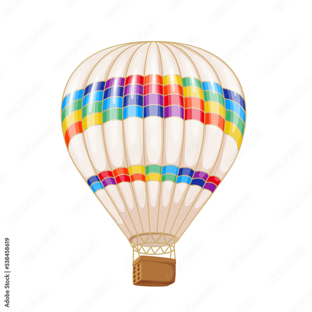 Hot air balloon vector illustration. Cartoon flying Turkish retro ...