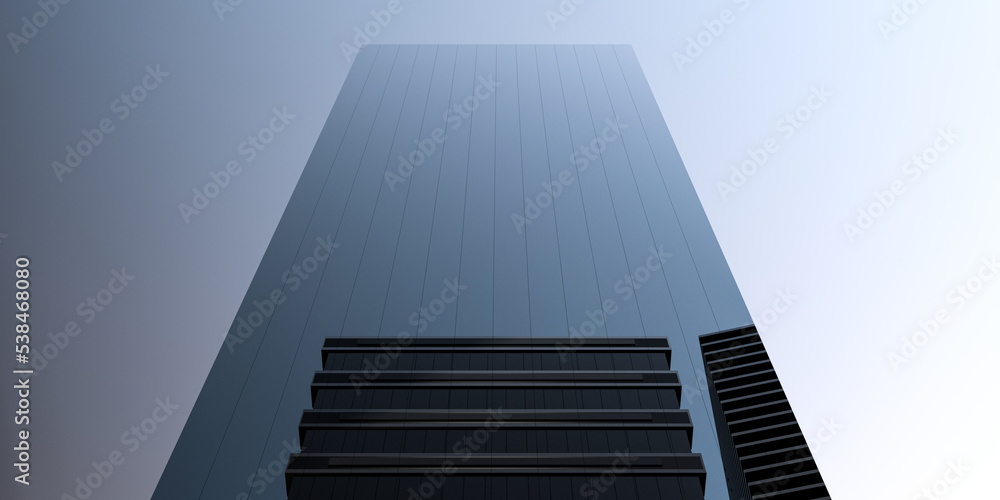 Multi-storey glass building with reflection. Glass house or business ...
