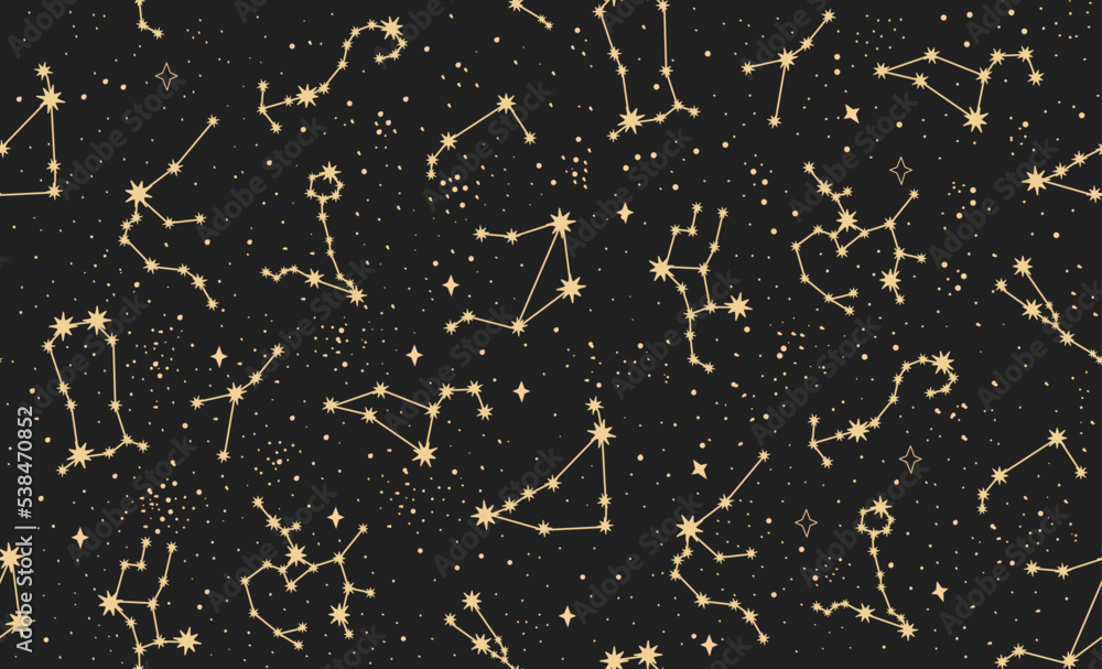 Star signs of the zodiac. vector illustration. Astrological drawing of ...