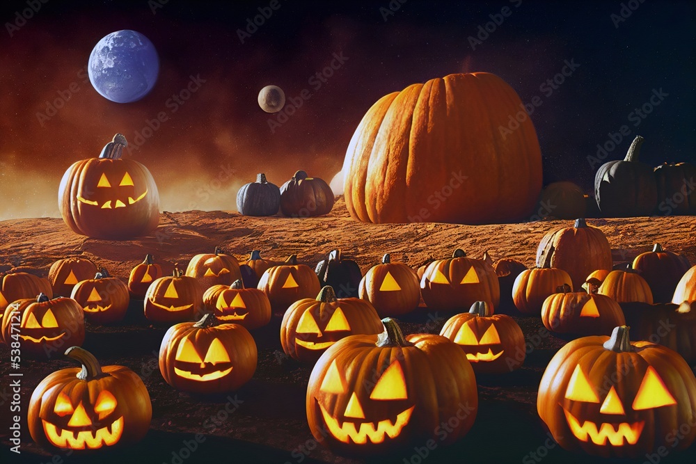 Artistic painting of Halloween on the mars surface, cinematic style - a ...