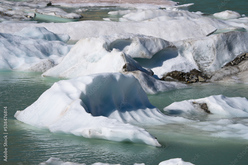 Detail of Glacial Melting Ice Below Grinnel Glacier in Glacier National ...