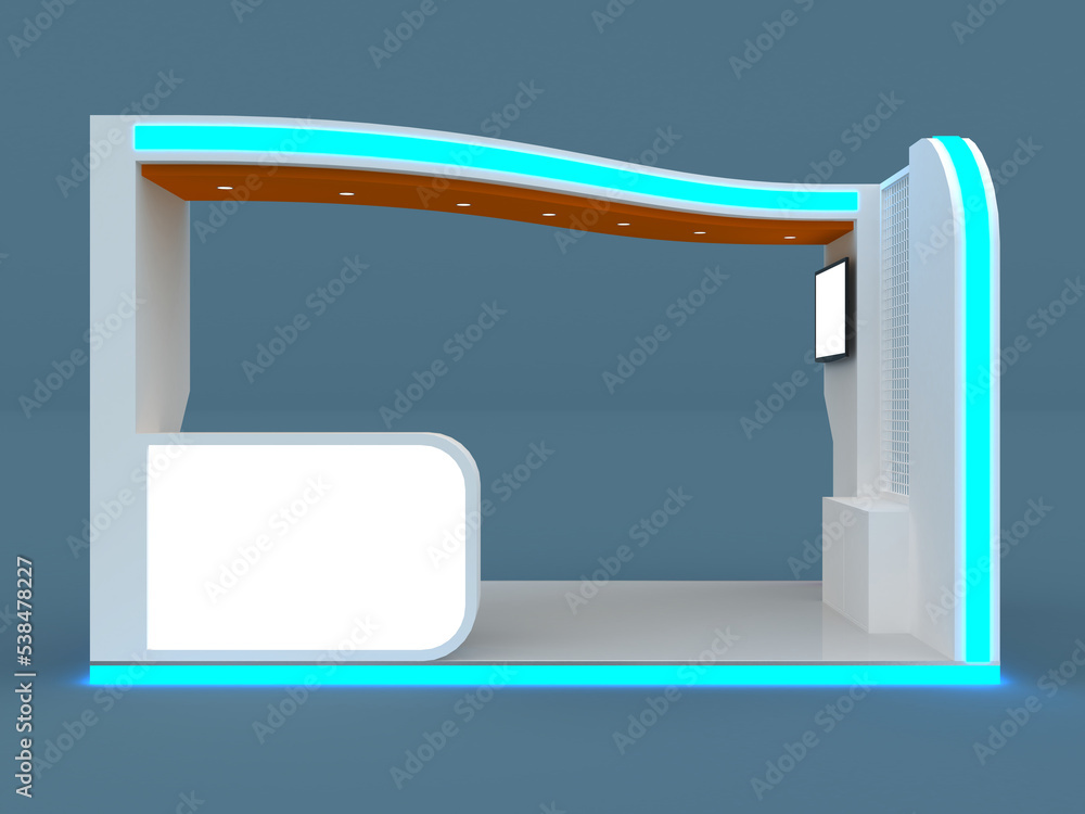 3d illustration stand booth 3x4 simple elegant decoration with ...