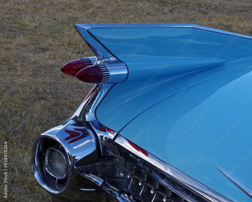 1950's bullet tail light on large fin automobile Stock Photo | Adobe Stock