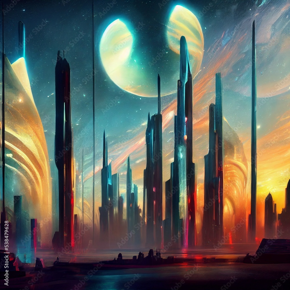 Alien city, scifi, science fiction, other worlds, alien civilization ...