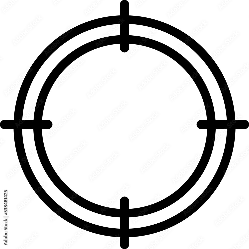 Crosshair icon. Outline crosshair vector icon for web design isolated ...