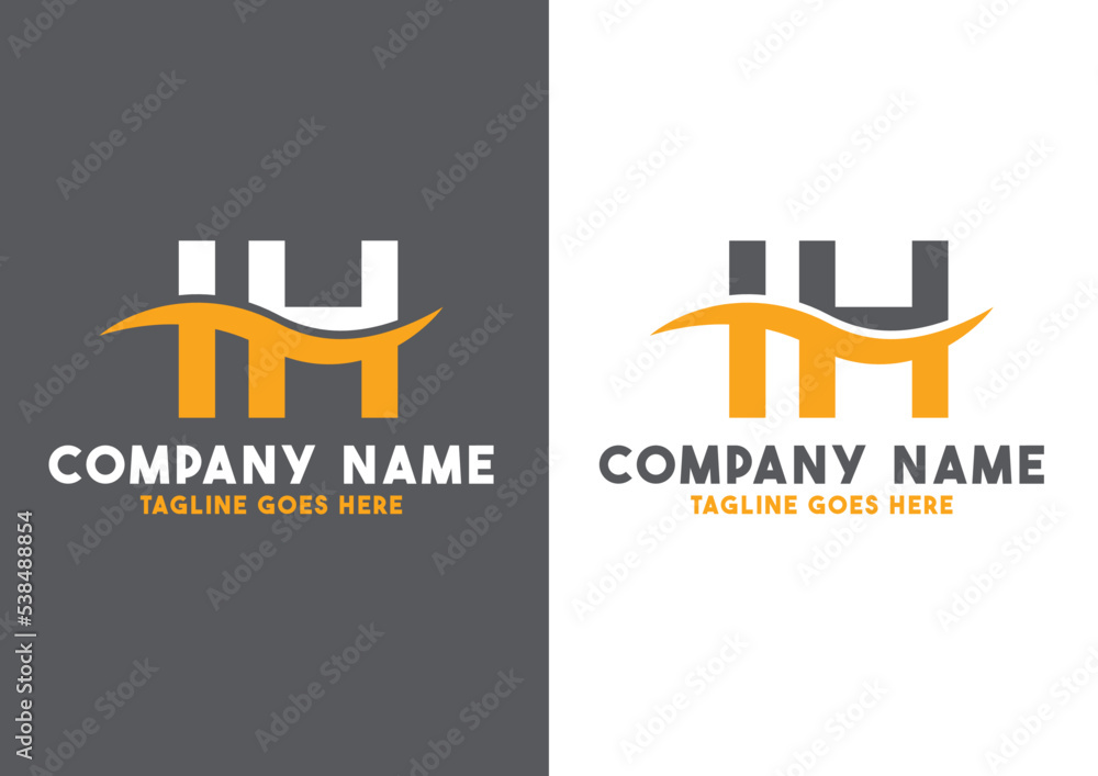 Letter IH logo design template, IH logo Stock Vector | Adobe Stock