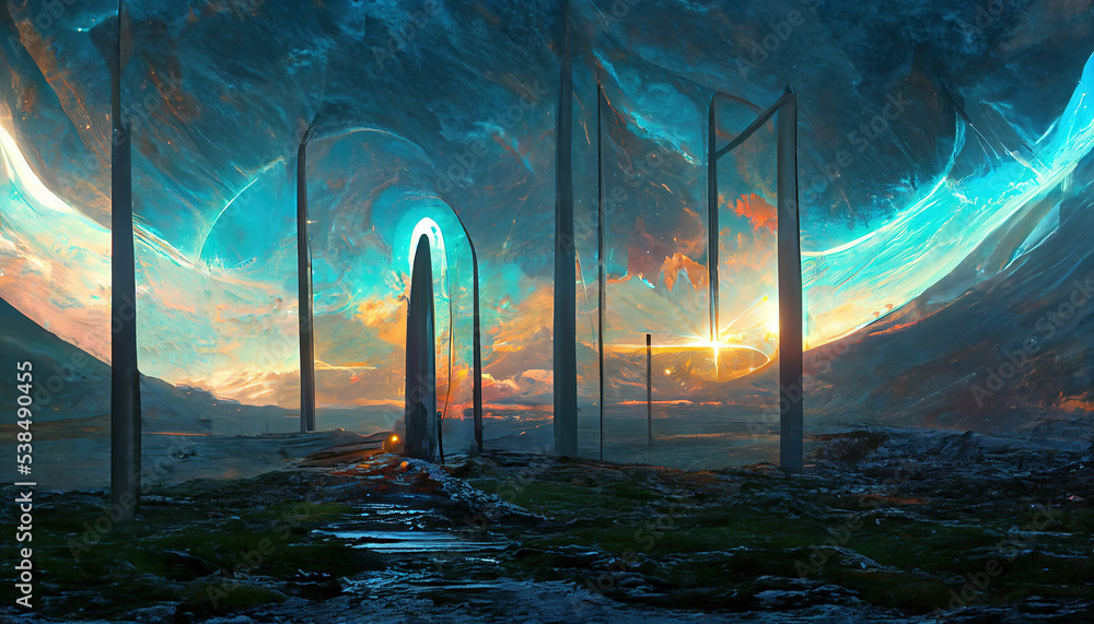 Alien Tech Relic. Outer Space World. Fantasy Theme Sci-Fi Futurism ...