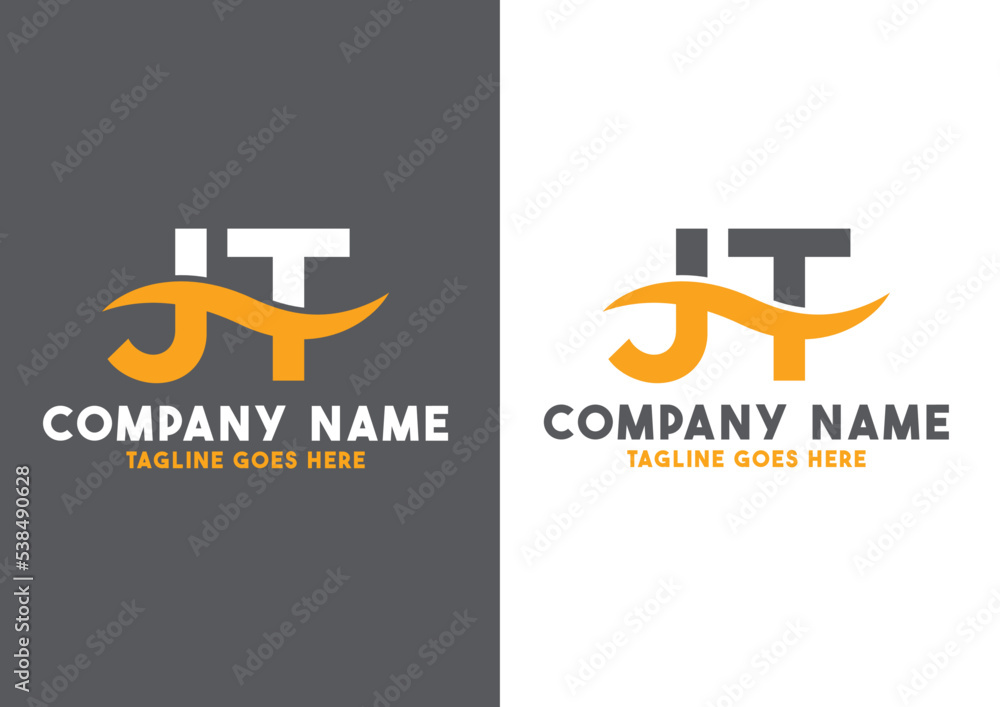 Letter JT logo design template, JT logo Stock Vector | Adobe Stock