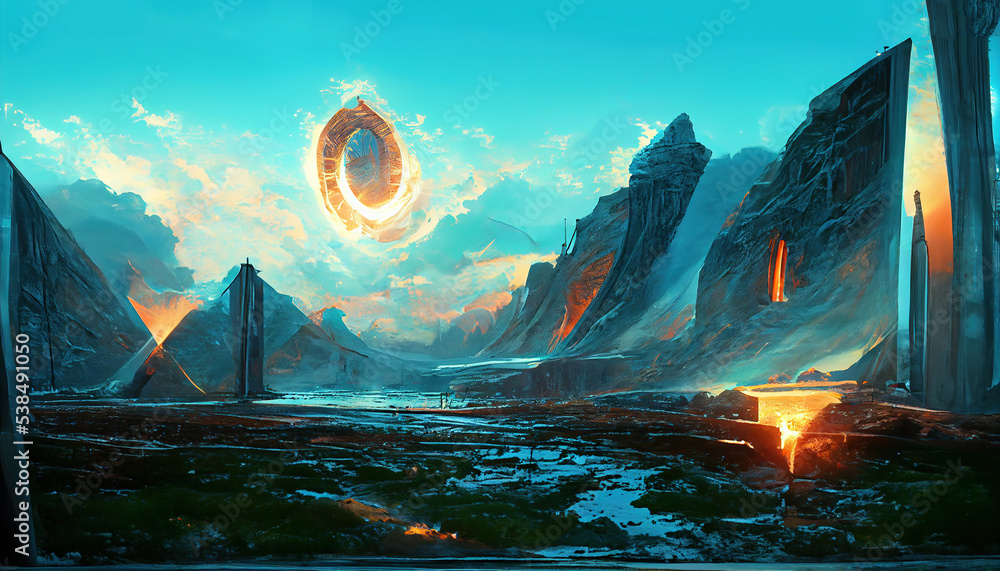 Alien Tech Relic. Outer Space World. Fantasy Theme Sci-Fi Futurism ...