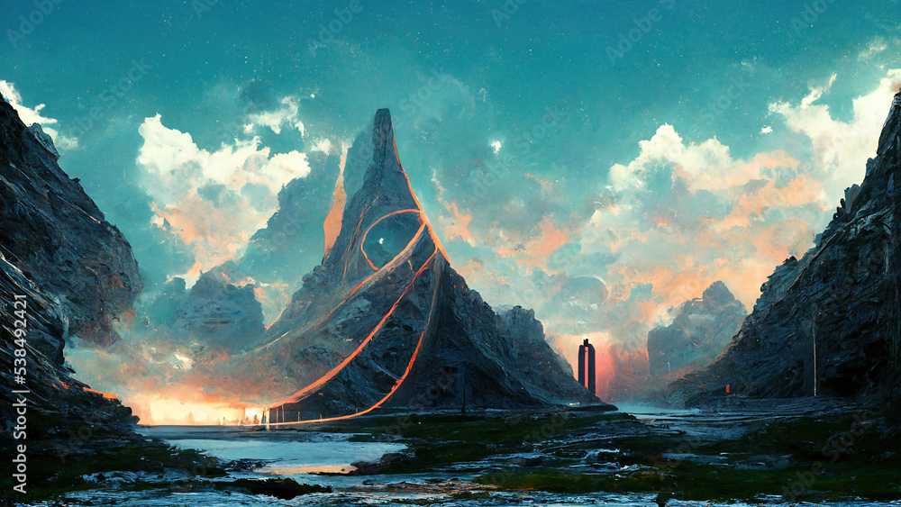 Alien Tech Relic. Outer Space World. Fantasy Theme Sci-Fi Futurism ...