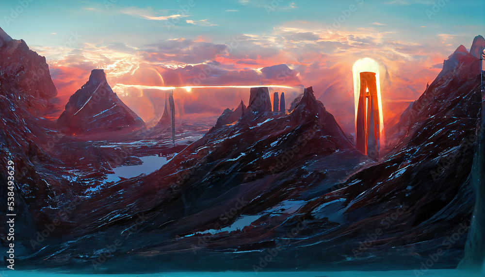 Alien Tech Relic. Outer Space World. Fantasy Theme Sci-Fi Futurism ...