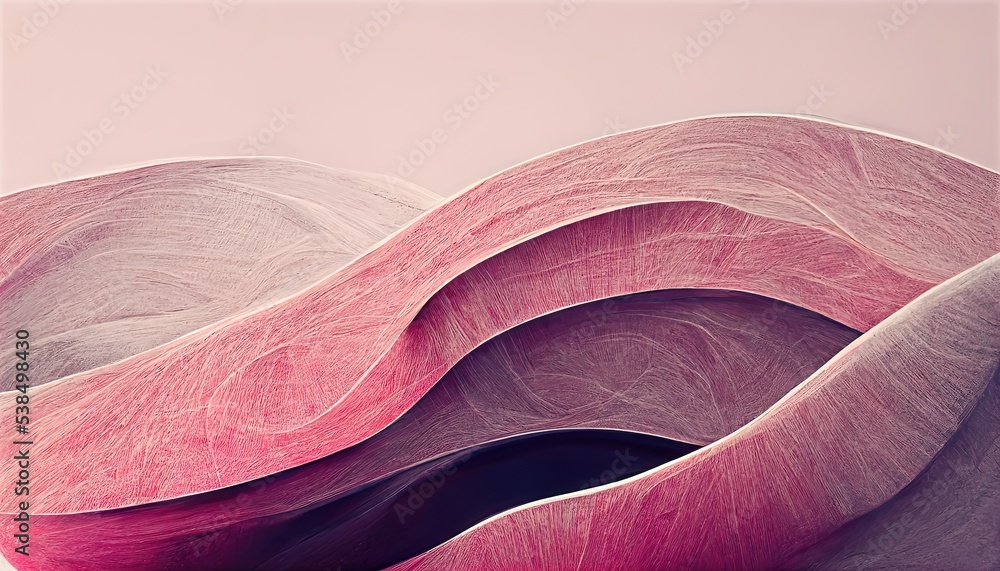 Pink like a flowing river sine wave, curved, delicate coloring ...