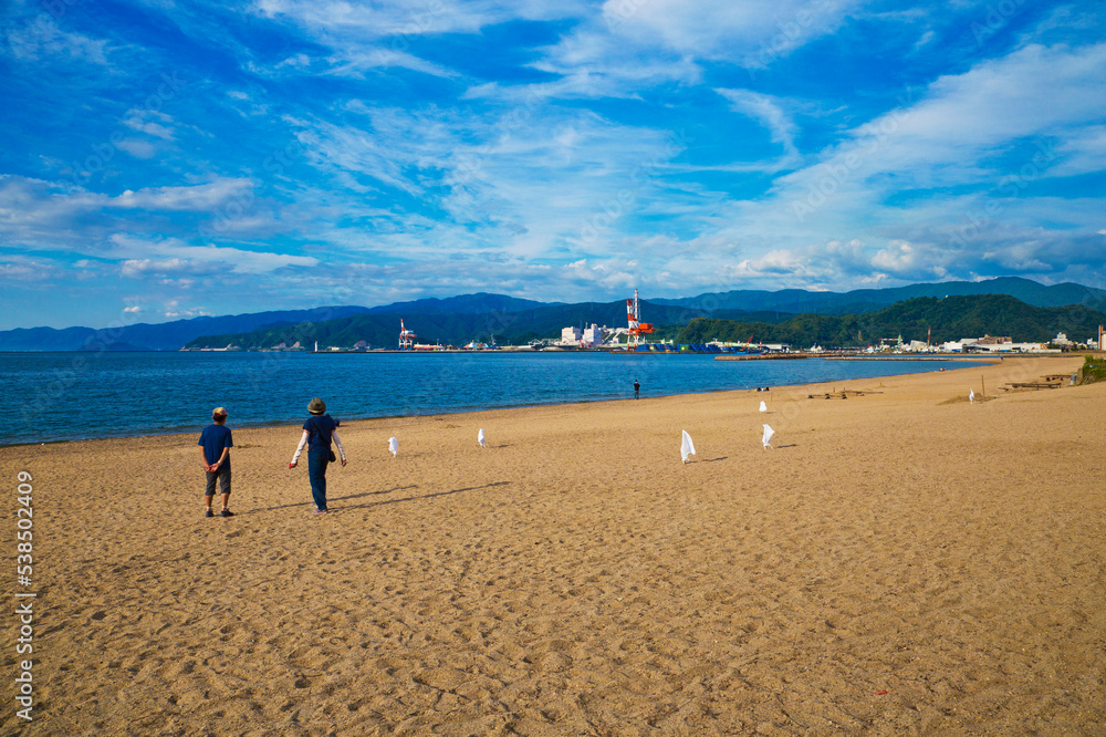 Kehi no Matsubara beach in Tsuruga city, Fukui prefecture, Hokuriku ...