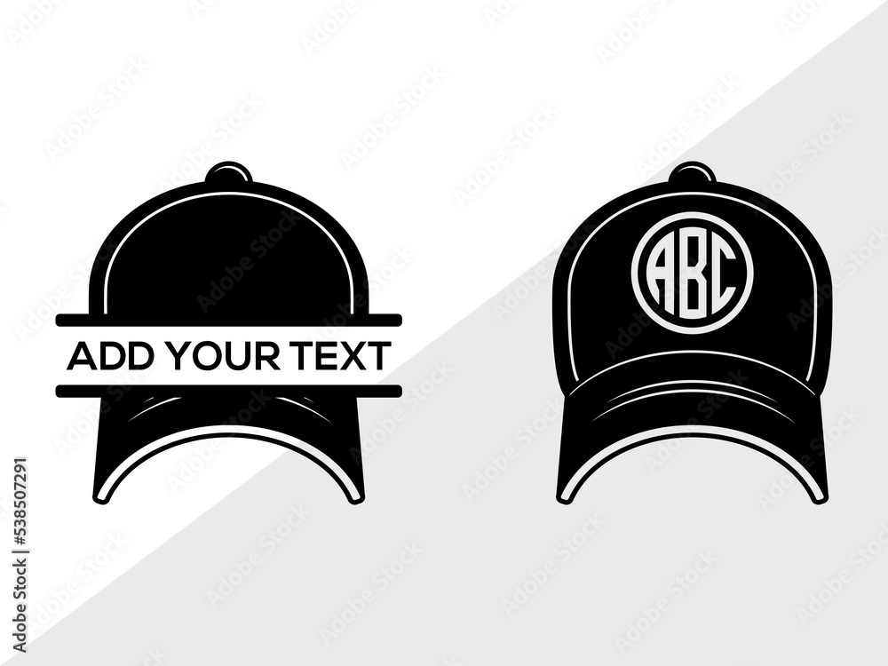 Baseball Hat Monogram SVG, Split Monogram SVG, Baseball Cap Svg ...