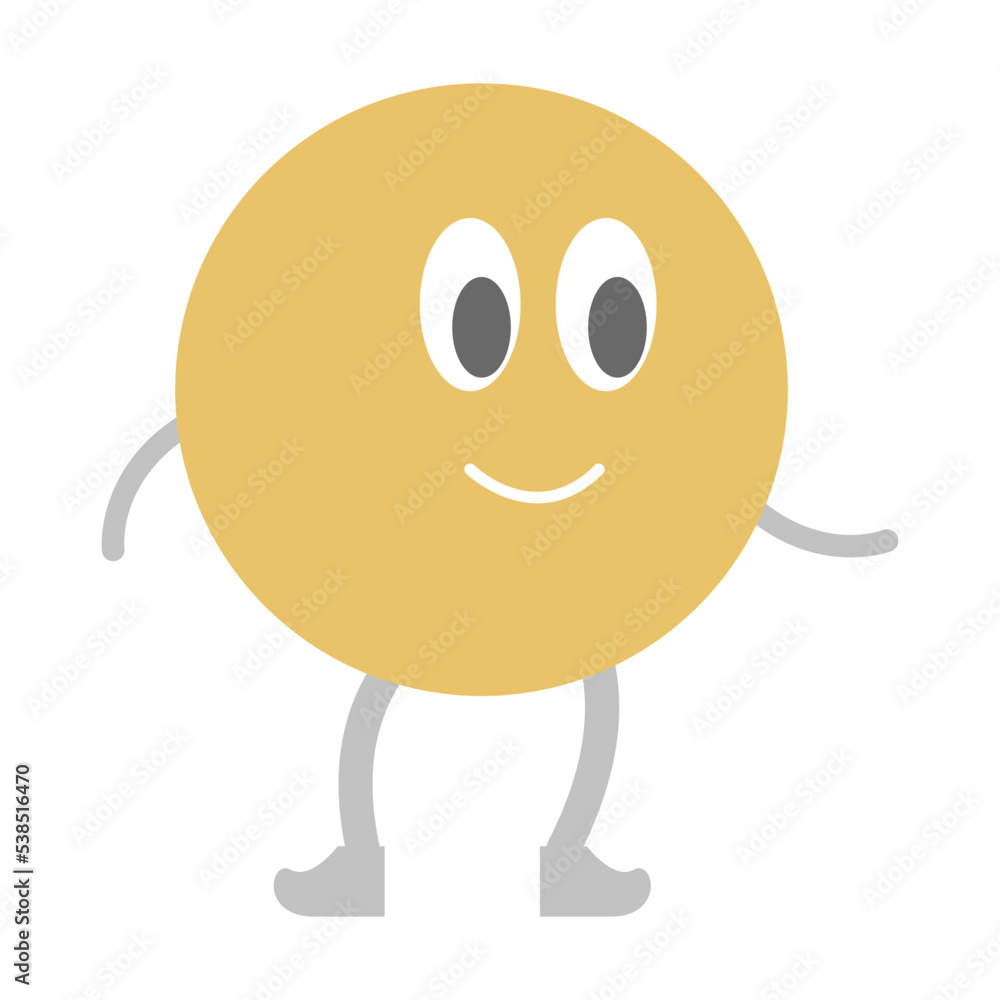 Circle cartoon geometric shape for kids to learn basic math education ...