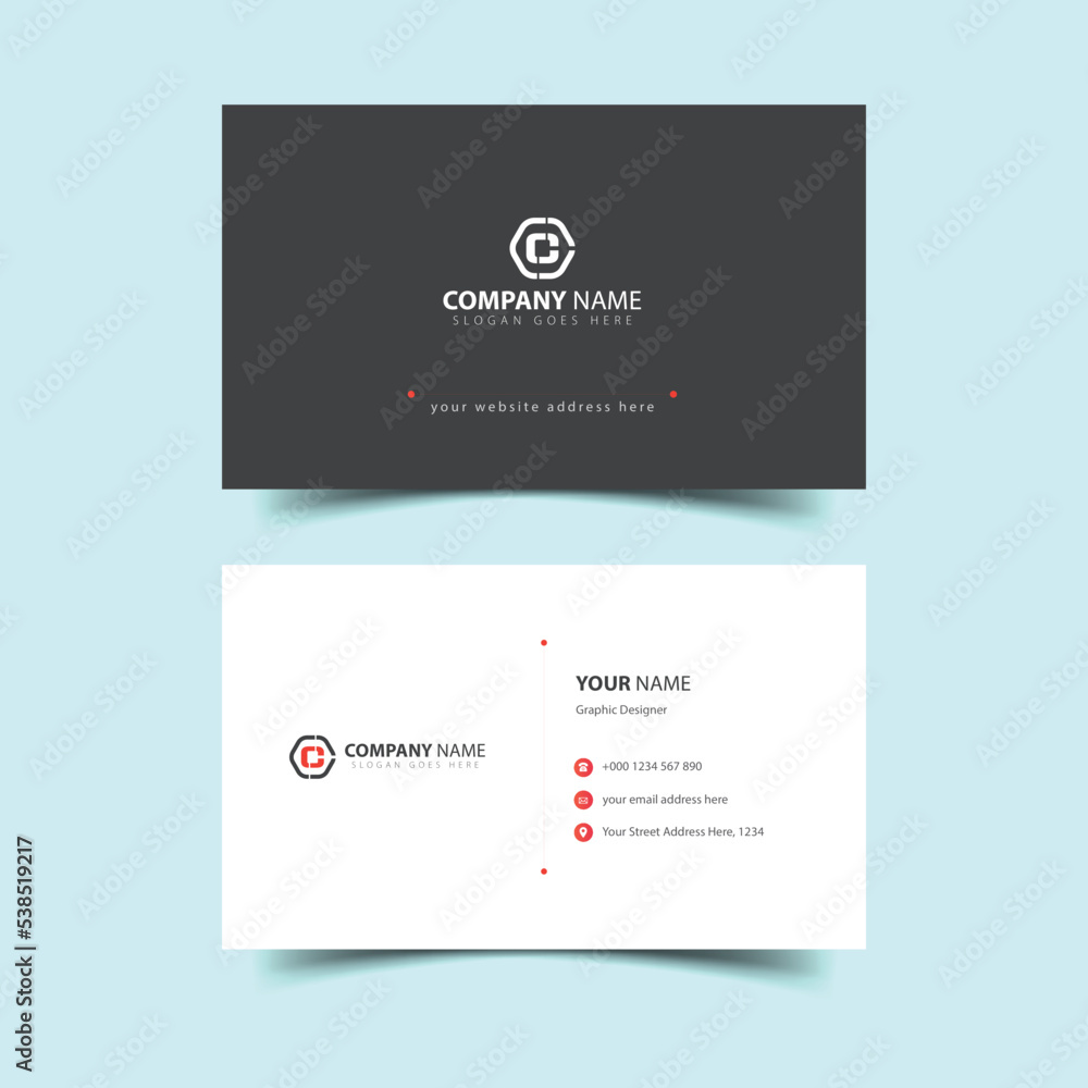 Professional business card design template Stock Vector | Adobe Stock