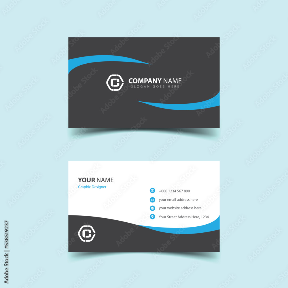 Professional business card design template Stock Vector | Adobe Stock
