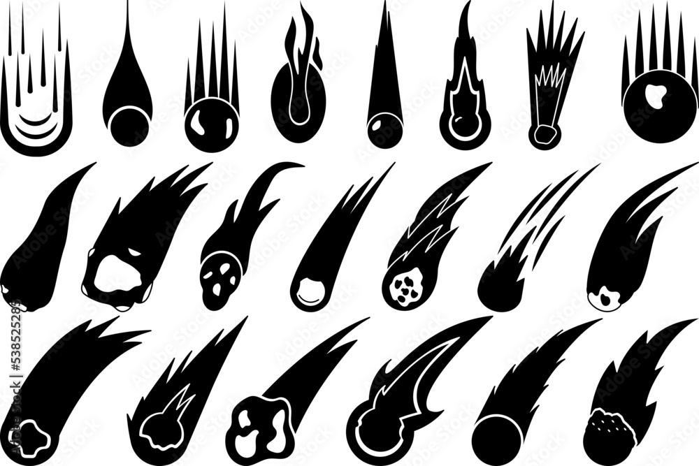 Plakat Comet SVG, Comet Silhouette, Asteroid Svg, Comet Icon Svg ...