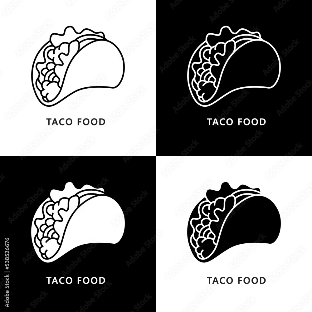 Taco food Logo. Food and Drink Illustration. Mexican food Icon Symbol ...