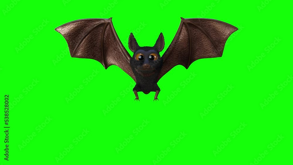 Vidéo Stock Looping 3D animation rendering of a flying, stylized bat on ...
