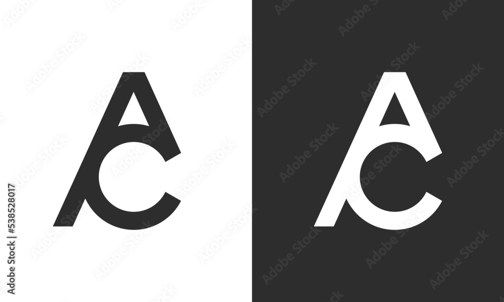 AC letter, CA letter minimal initial letters monogram logo icon Stock ...