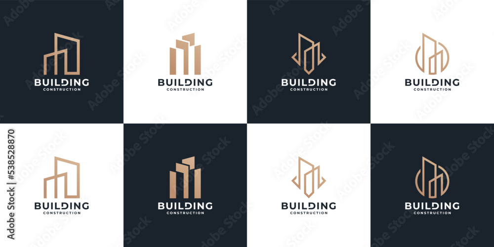 set of abstract building architecture logo design. collection of ...