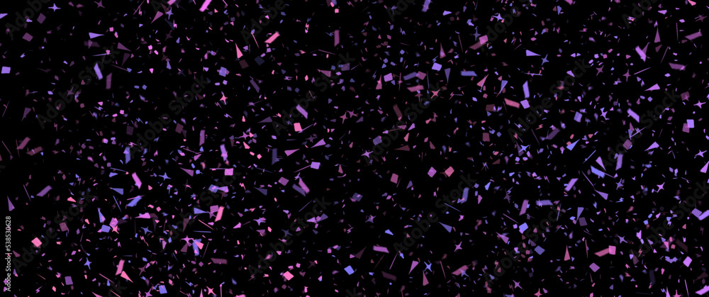 Confetti on black background. Glitter background. Flying colorful shiny ...