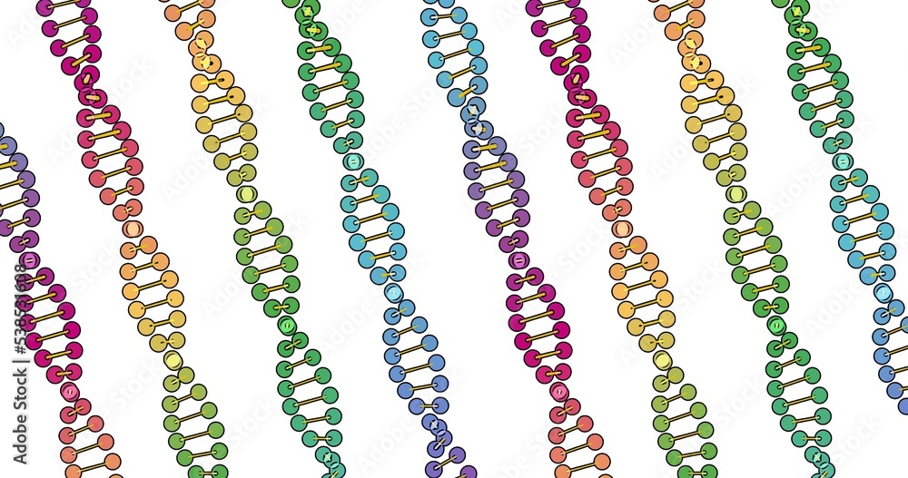 color visualization of DNA analysis isolated on white background 3d ...