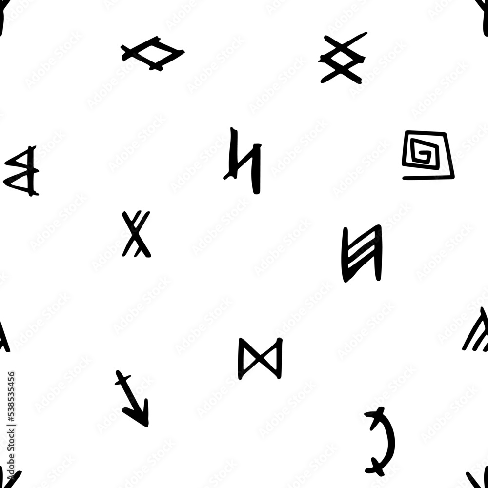 Seamless pattern of symbols. Vector Stock Vector | Adobe Stock