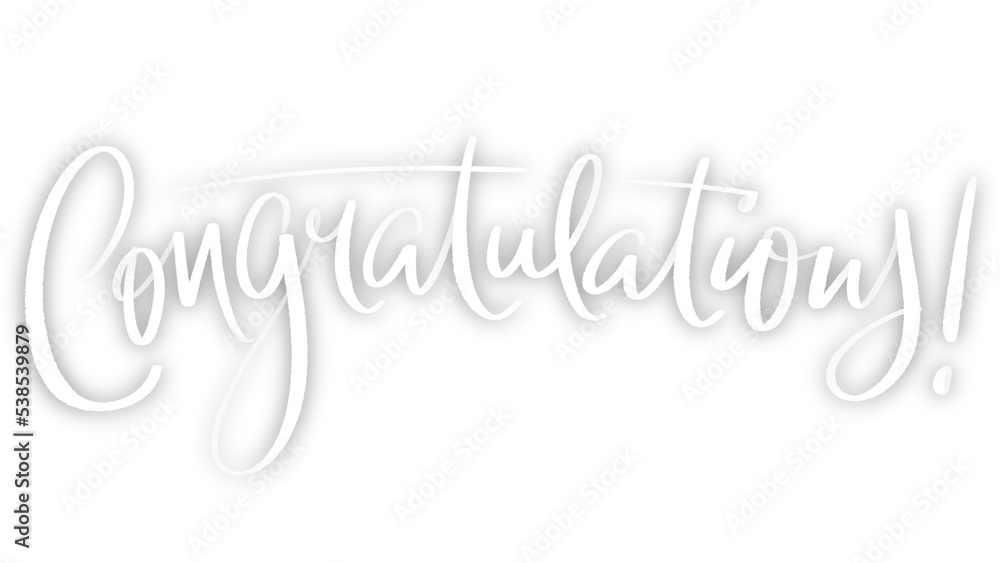 CONGRATULATIONS white brush lettering banner on transparent background Stock Illustration ...